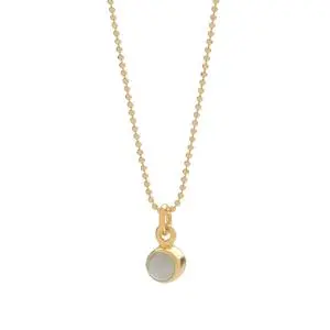 NELLOU JEWELLERY Gold Plated Sterling Silver Gem Dot Birthstone Necklace - Blue