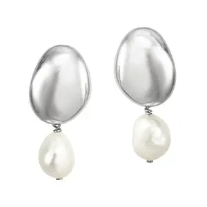 BIKO Galina Pearl Studs - Silver