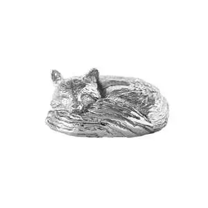 LEE RENEE Fox Lapel Pin – Sleeping - Silver