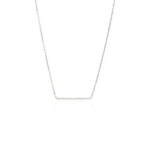 ESTERAH Bar Necklace With Cubic Zirconia - Silver