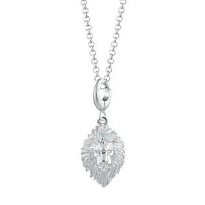 LILY CHARMED Sterling Lion Head Zodiac Charm Necklace - Silver