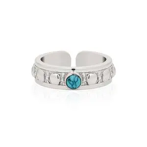 CHARLOTTE'S WEB JEWELLERY Silver / Blue Maharani Silver Midi Ring / Toe Ring Turquoise - Silver/blue