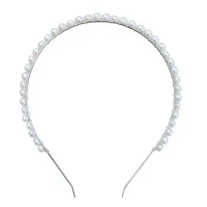 KIRI & BELLE Silver / White Cici Freshwater Pearl Silver Metal Headband - Silver/white