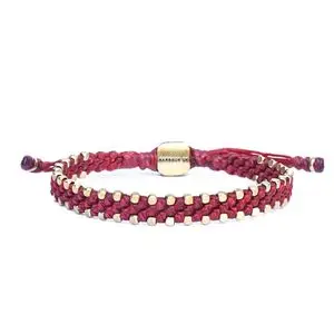 HARBOUR UK Brass & Rope Bracelet . Harrogate Connection - Red