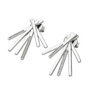 LUCY QUARTERMAINE Solid Sterling Fan Key Studs - Silver