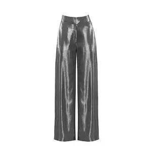 VESTIAIRE D'UN OISEAU LIBRE Metallic High-waisted Trousers - Silver