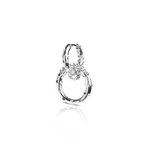 KASUN LONDON Small Double Hoop Earrings - Silver