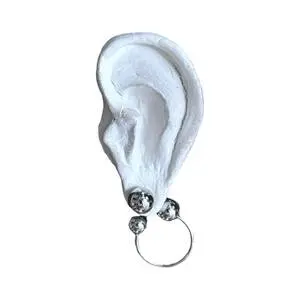 LONDON ATELIER BYPRODUCT Geometric Balls Hoop Earrings - Silver
