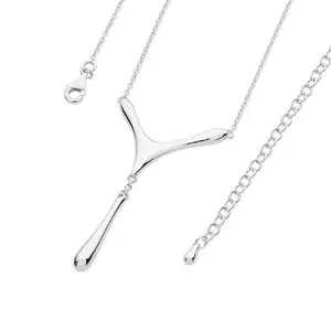 LUCY QUARTERMAINE Drop Pendant With Chain - Silver