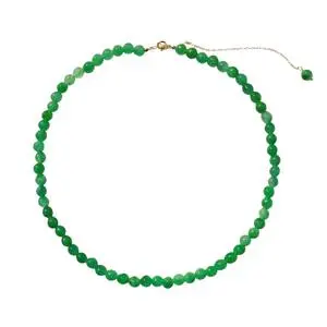 SEREE Lime Jade Beaded Necklace - Green