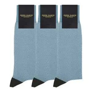 PEPER HAROW - MADE IN ENGLAND Grooms’s Socks Bundle Lux Taylor Sky - Blue