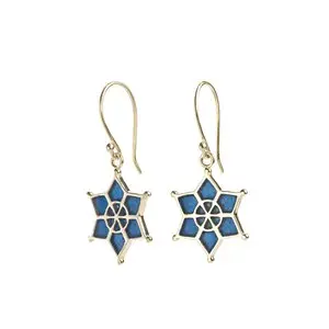 RIZE Meena Star Earrings Sterling & Indigo Blue Enamel - Silver