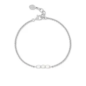 DOWER & HALL Timeless Triple Pearl Row Bracelet - Silver