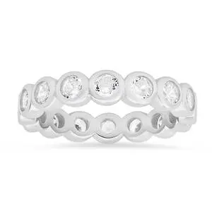 KYLIE HARPER Bezel-set Diamond Cz Eternity Band Ring In Sterling - Silver