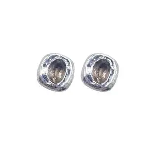 AMY DELSON JEWELRY Silver / Grey Stella Smoky Quartz Sterling Silver Stud Earrings - Silver/grey