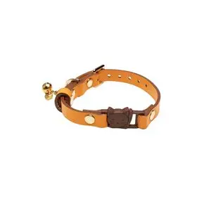 Zoë Pet Atelier Leather Cat Collar - Orange