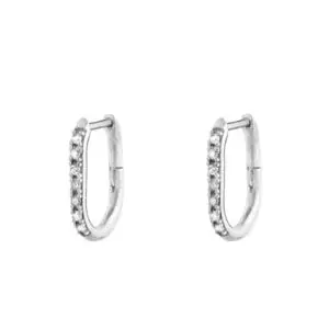 CHIARELLA Oval Radiance Hoop Earrings