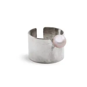 SILVER MOON Pearl Sterling Ring – Luminous Halo - Silver