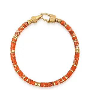 NIALAYA JEWELRY Jasper Heishi Bracelet - Orange