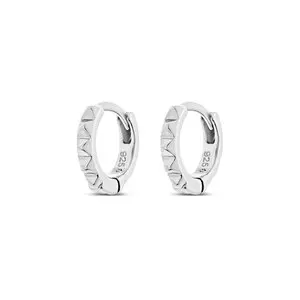 SALLY SKOUFIS Honeycomb Huggie Earrings In Sterling - Silver