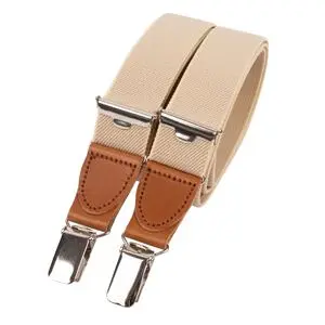 LE COLONEL Neutrals / Camel Leather Sahara Skinny Braces - Brown