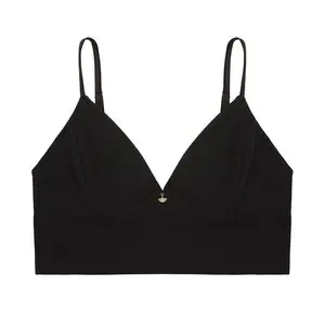 TALLULAH LOVE Margot Pima Cotton Bralette - Black