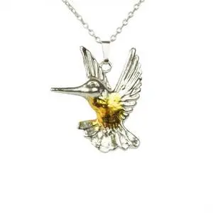 SIMON KEMP JEWELLERS Hummingbird Pendant In Eighteen Carat Gold On Solid Sterling - Silver