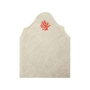 KM HOME COLLECTION Coral Embroidery Linen Napkins Set Of 2 - Orange