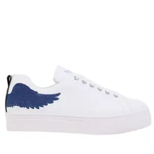 MARTÉ Blue / White Angel's Ease Classic Trainer In White With Midnight Blue Wing - Blue/white