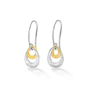 DOWER & HALL Entwined Open Double Oval Earrings In Vermeil - Silver