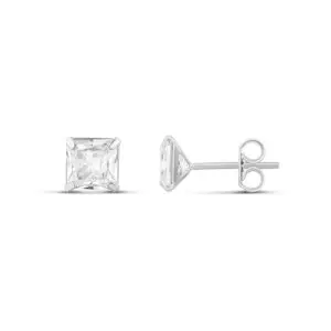 SHYMI Square Prong-set Mini Studs - Silver