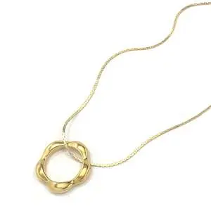 BIKO Plated Large Wildflower Pendant Necklace - Gold
