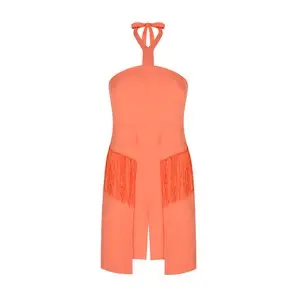 MADEBYZA Coral Fringed Jumpsuit