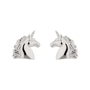 LILY CHARMED Sterling Unicorn Stud Earrings - Silver