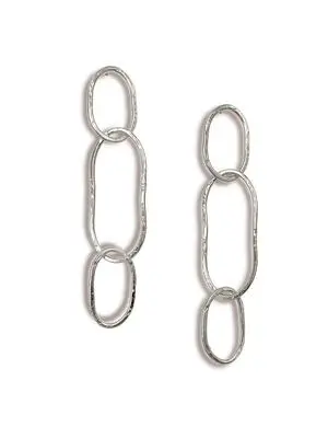JAREDJAMIN Shackle Link Dangle Post Earrings - Silver