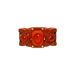 GISSA BICALHO Handmade Acrylic Bracelet Links And Stones Cinnamon - Red