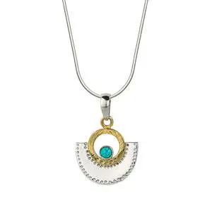 CHARLOTTE'S WEB JEWELLERY Silver / Blue Sundar Fan Silver Pendant Necklace Turquoise - Silver/blue