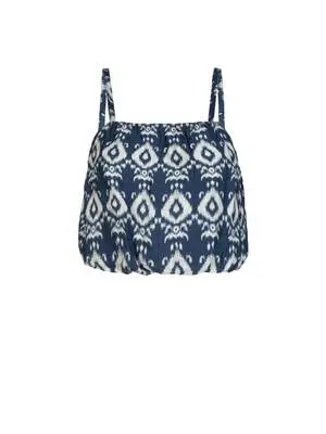 CHANGE OF SCENERY Blue / White Dani Top In Tivara Ikat - Blue/white