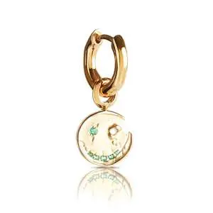 KASUN LONDON Smile Hoop Earrings – May – Emerald – Plated - Gold