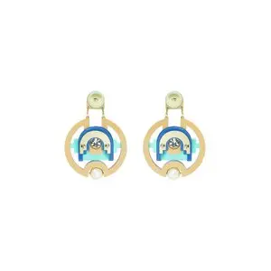 GISSA BICALHO Neutrals Handmade Acrylic Earring Hoops Tikal / Nude - Brown
