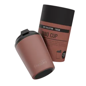 Fressko Bino 8oz / 227ml Reusable Coffee Cup, Stainless Steel Tuscan - Brown