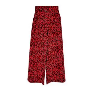 L2R THE LABEL Black / Red Wide-leg Pants Black & Red Animal Print - Black/red