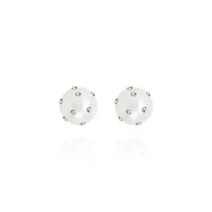 SAULE LABEL Gaia Jet Petite Earrings In Heron - White