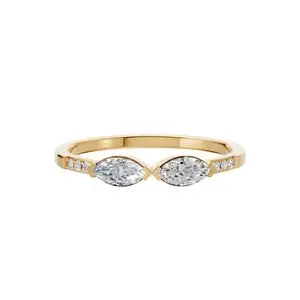 AYA FINE JEWELRY Double Marquise Lab Diamond Ring In 14k Solid Gold - Yellow