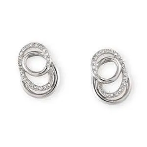 Grossé Platinum & Crystal Clip On Earrings, Series Atomos - Silver