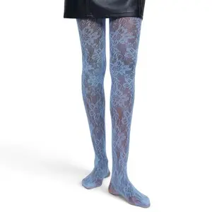 HIGH HEEL JUNGLE BY KATHRYN EISMAN Monet Lace Tights - Blue