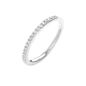 AUGUSTINE JEWELS White / Silver White Gold Delicate Eternity Ring - White/silver