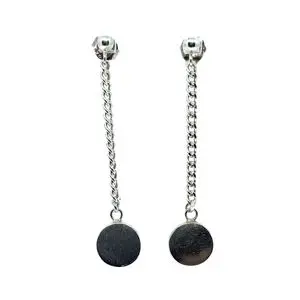TG-JEWELLERY BY TAMARA GERVASIO Circle Drop Chain Earrings – Sterling - Silver