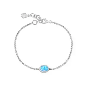 DOWER & HALL Silver / Blue Opal Tutti Frutti Chain Bracelet In Sterling Silver - Silver/blue