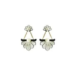 GISSA BICALHO Neutrals Handmade Acrylic Earring Daisy - Black